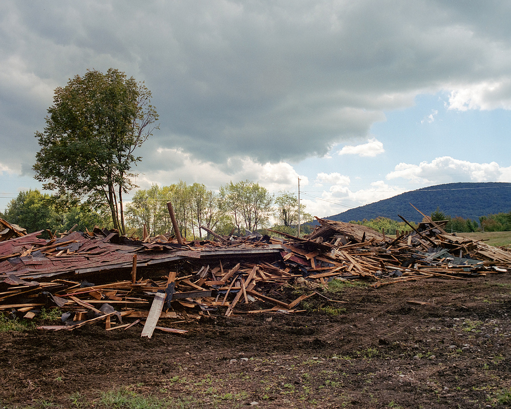 Barn Rubble with Tractor Tracks – Catskill Waters
